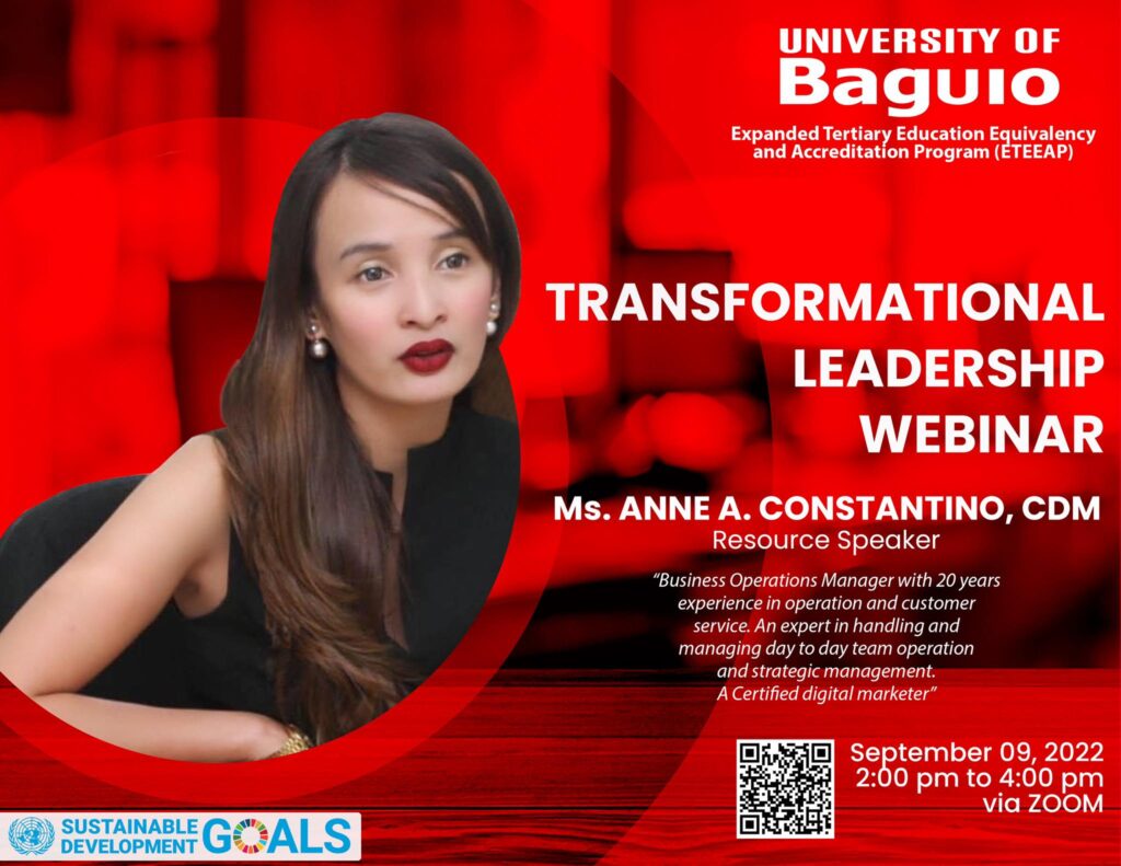 University of Baguio Linkages Office Holds Webinar on Transformational ...