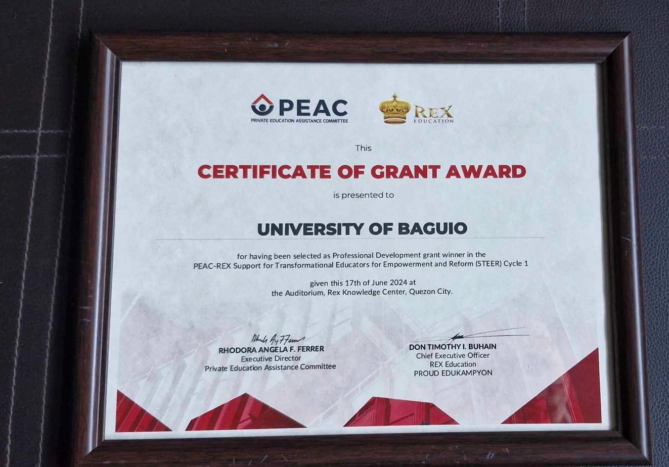 University of Baguio Chosen for Prestigious PEAC-REX STEER Program ...