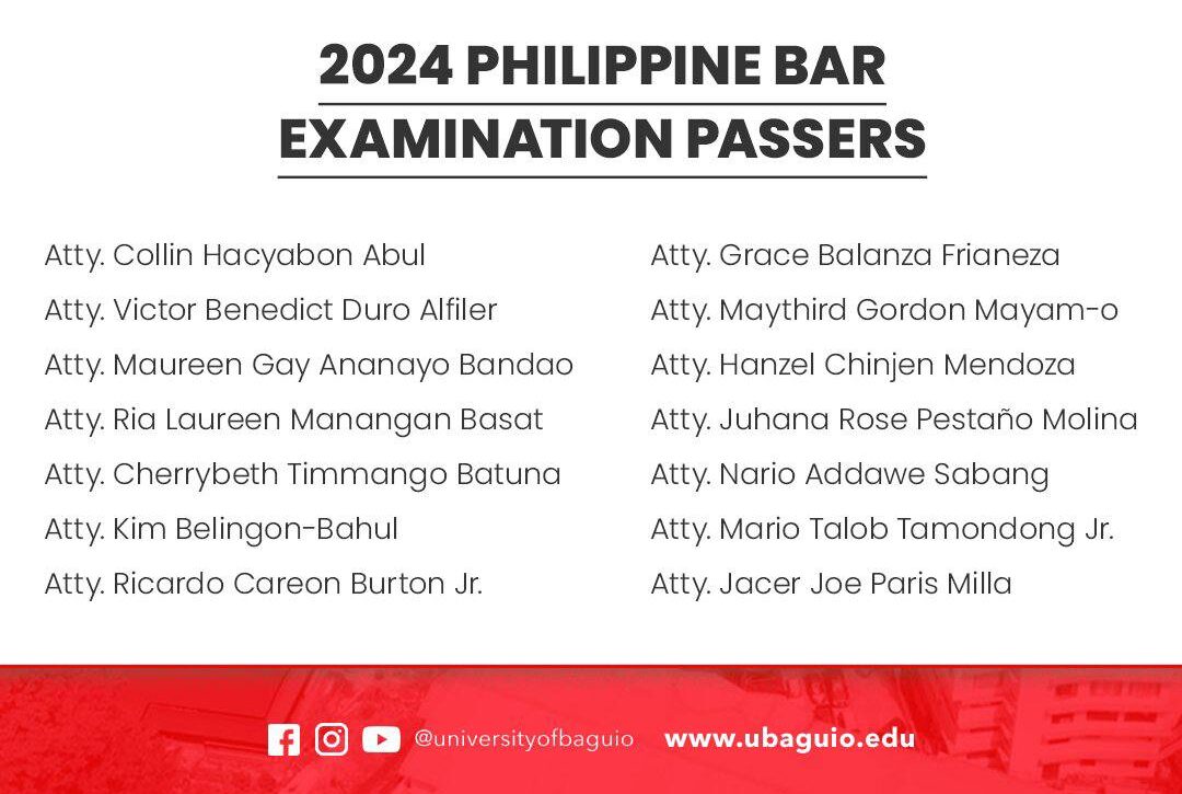 Congratulations to UB's Newest Attorneys! – University of Baguio || It ...
